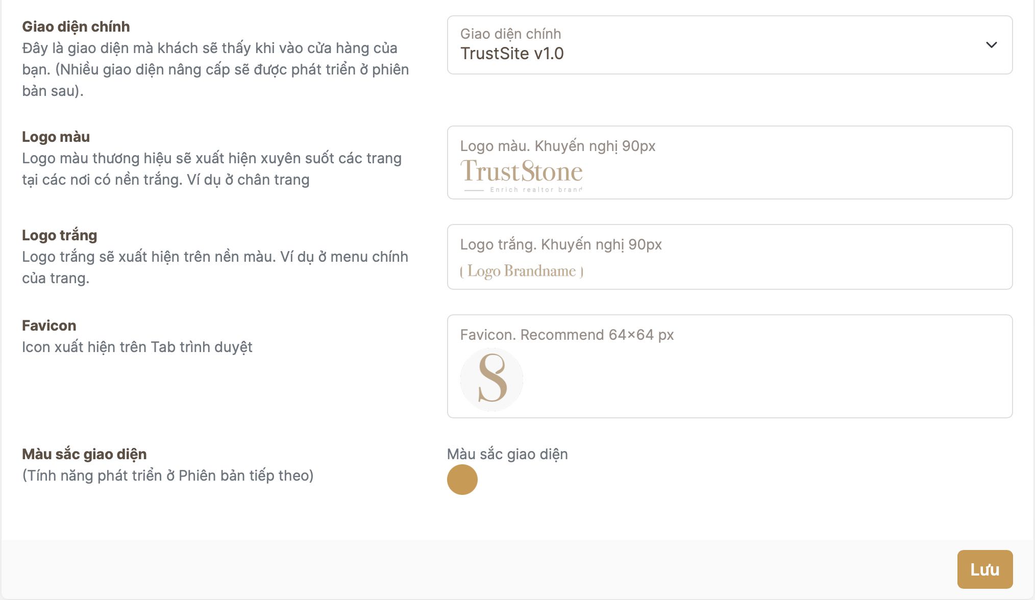 Cài đặt giao diện website Truststone - TrustStone