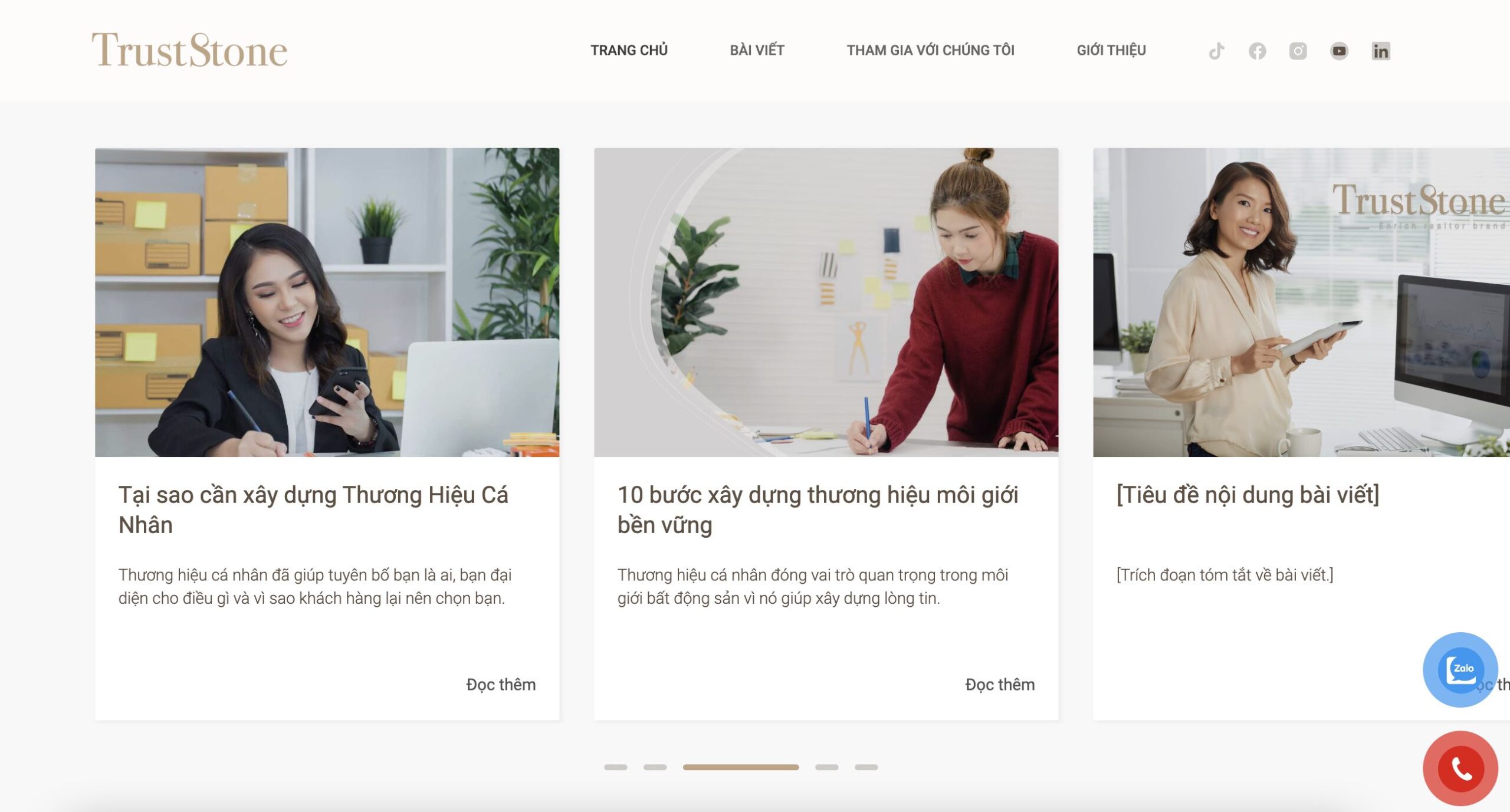 Điều chỉnh thanh Menu cho Website của bạn - TrustStone